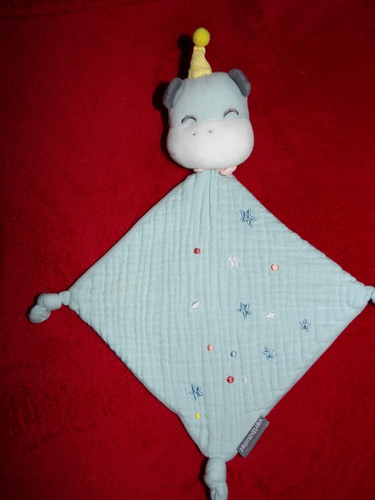 Doudou Plat Vert Baudet Hippopotame Clown Bleu Etoile NEUF JAMAIS SERVI ...