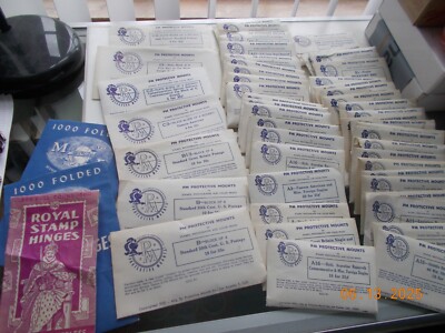 Large Lot of unused Stamp Hinges & 49 Packets PM Protective Stamp ...