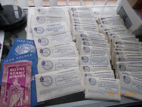 Large Lot of unused Stamp Hinges & 49 Packets PM Protective Stamp ...
