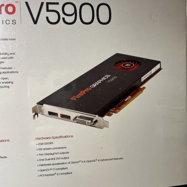 AMD FirePro V5900 (100-505648) 2GB GDDR5 SDRAM PCI Express x16 Graphics ...