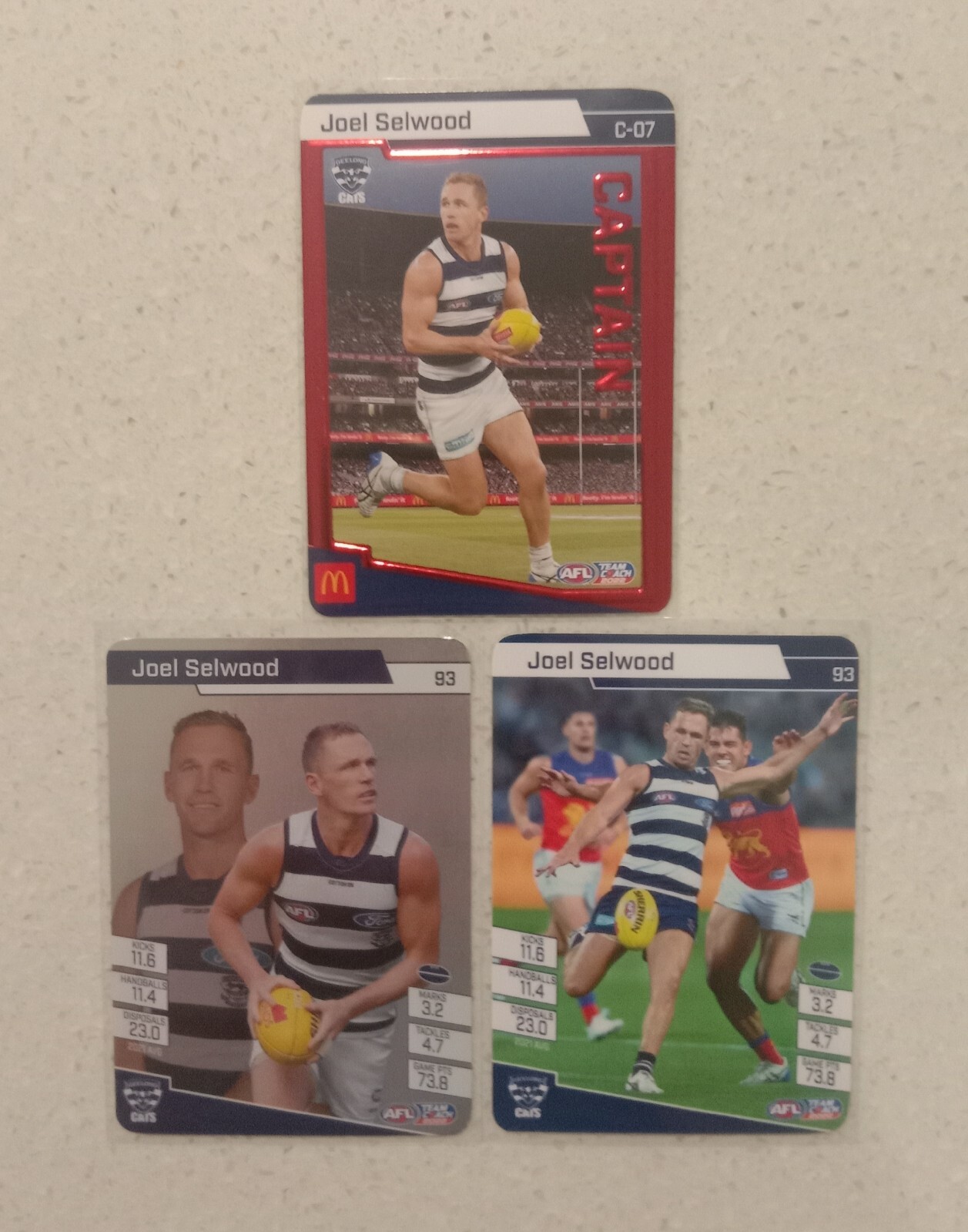 2022 AFL Teamcoach Red Macca's Captain card C-07. Joel Selwood. Free ...
