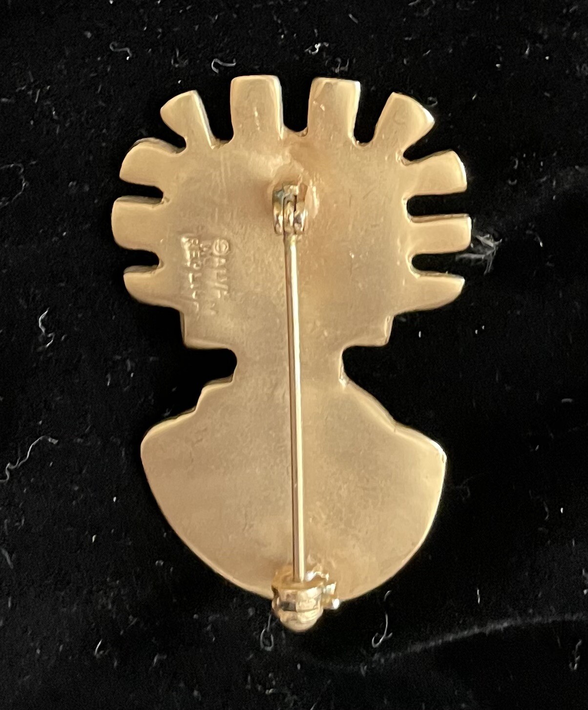 Alva Museum Replicas Gold Toned Brooch Pin Aztec Mayan Warrior 1.75 ...