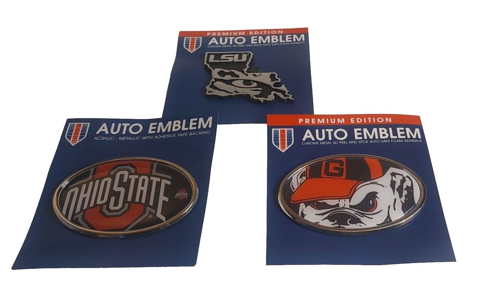 Ohio State Buckeyes premium acrylic metallic raised domed auto emblem ...