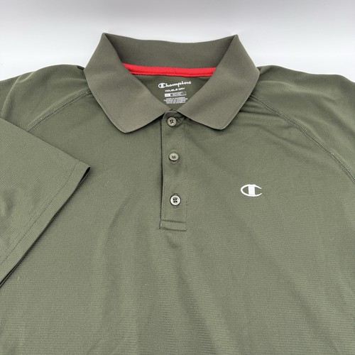 Champion Mens Double Dry Green And Red Polo Collared Shirt Sz XL ...