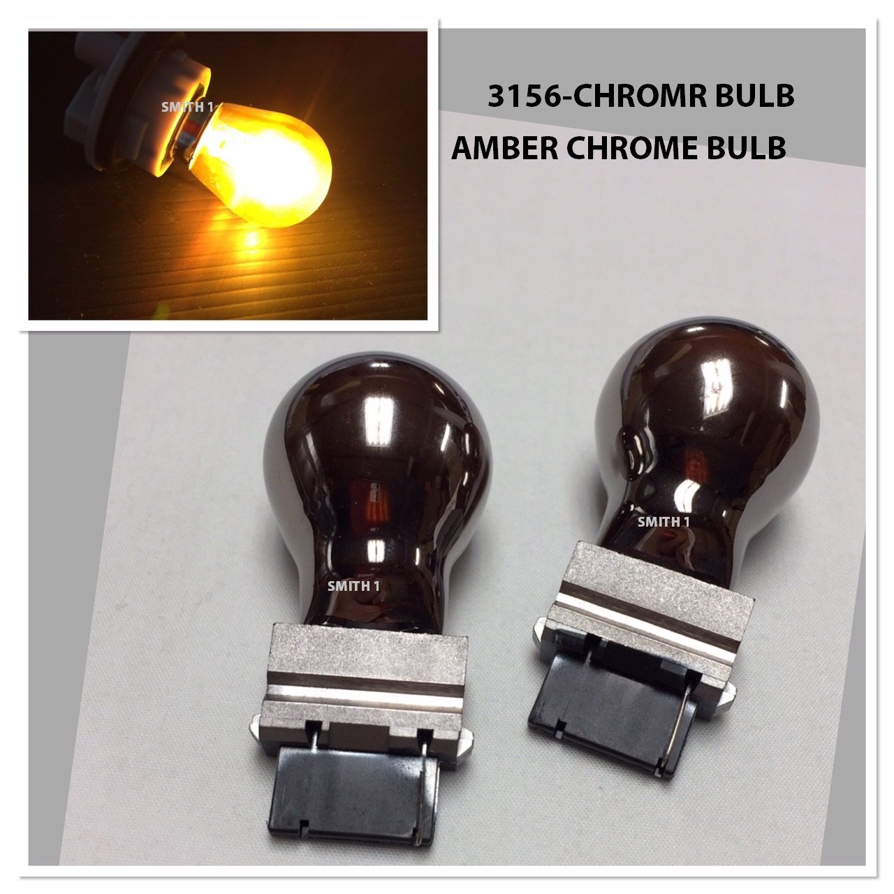 Rear Signal Light T25 3156 3456 Amber Silver Chrome Bulb Fits Ford | eBay