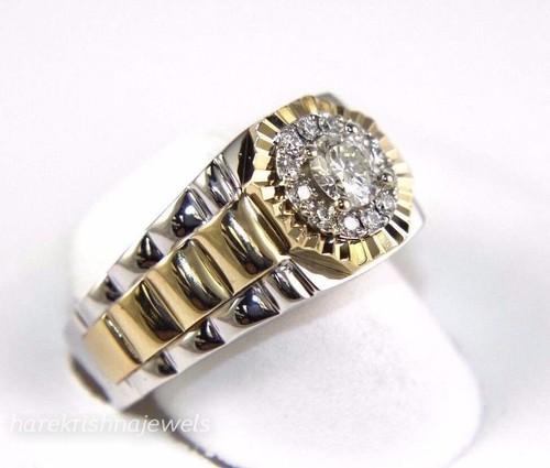 Men's 3CT Round Cut Lab Created Diamond ROLEX DESIGN Ring 14K Two-Tone ...
