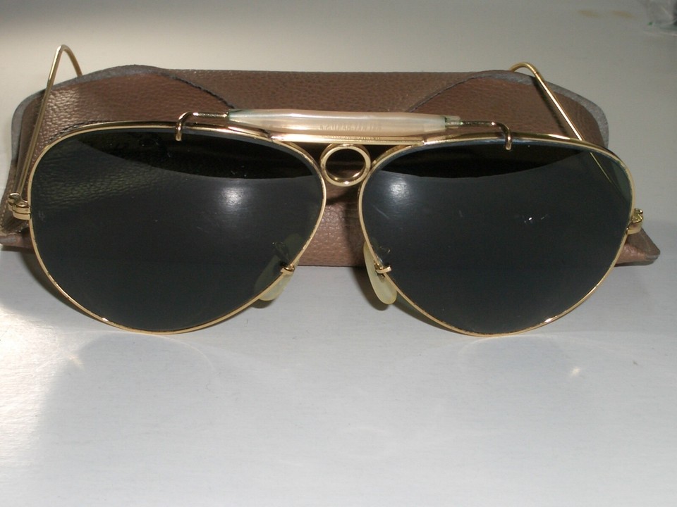 1970's 62[]12mm VINTAGE B&L RAY-BAN USA GEP G15 UV SHOOTERS AVIATOR ...