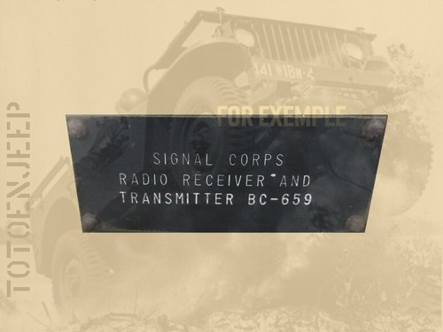 plate plaque plaquette radio BC659 ALU jeep willys scr 610 gi us ww2 | eBay