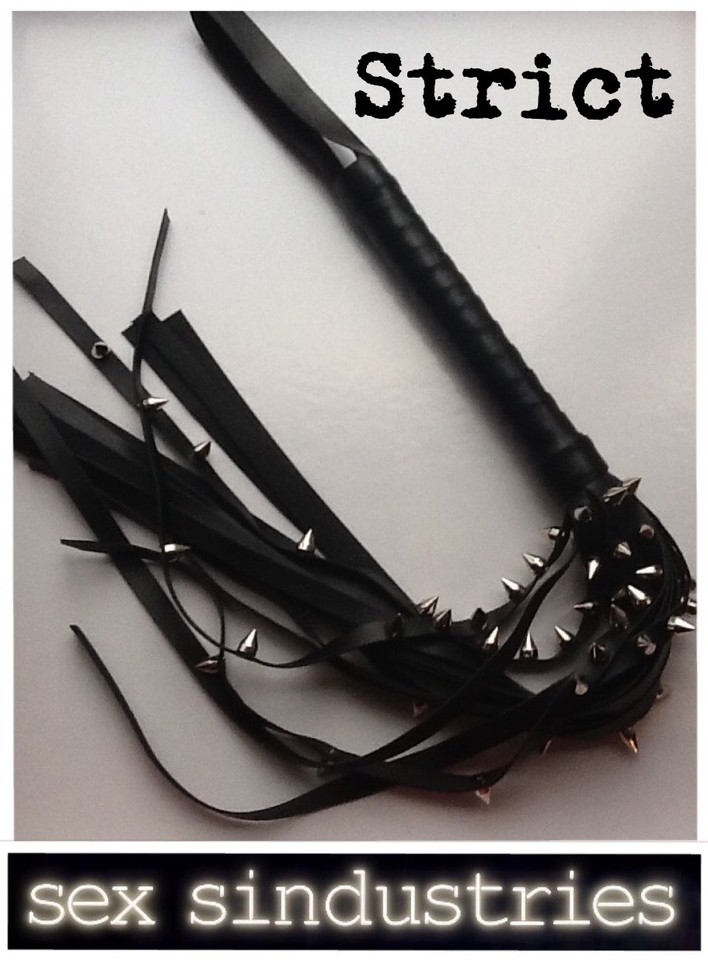 Leather flogger whip cat o nine tails bondage kit stud whip 5* HIGH ...