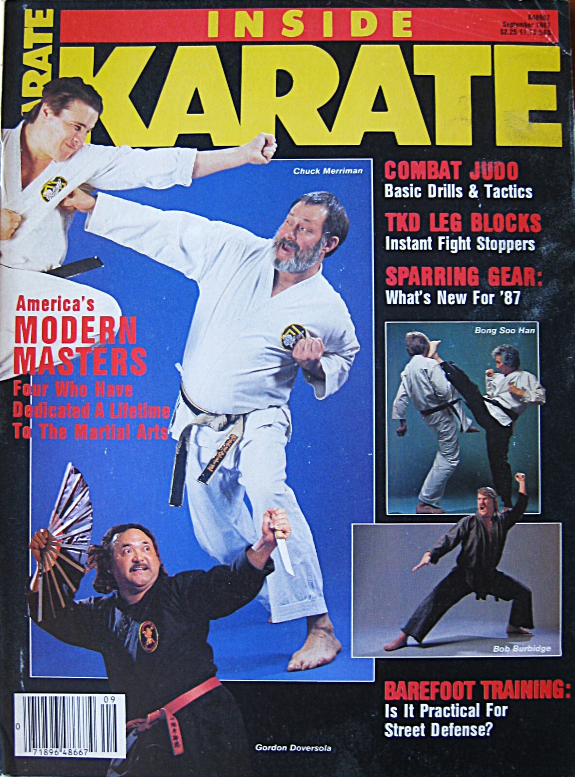 RARE 9/87 INSIDE KARATE GORDON DOVERSOLA BONG SOO HAN CHUCK MERRIMAN ...