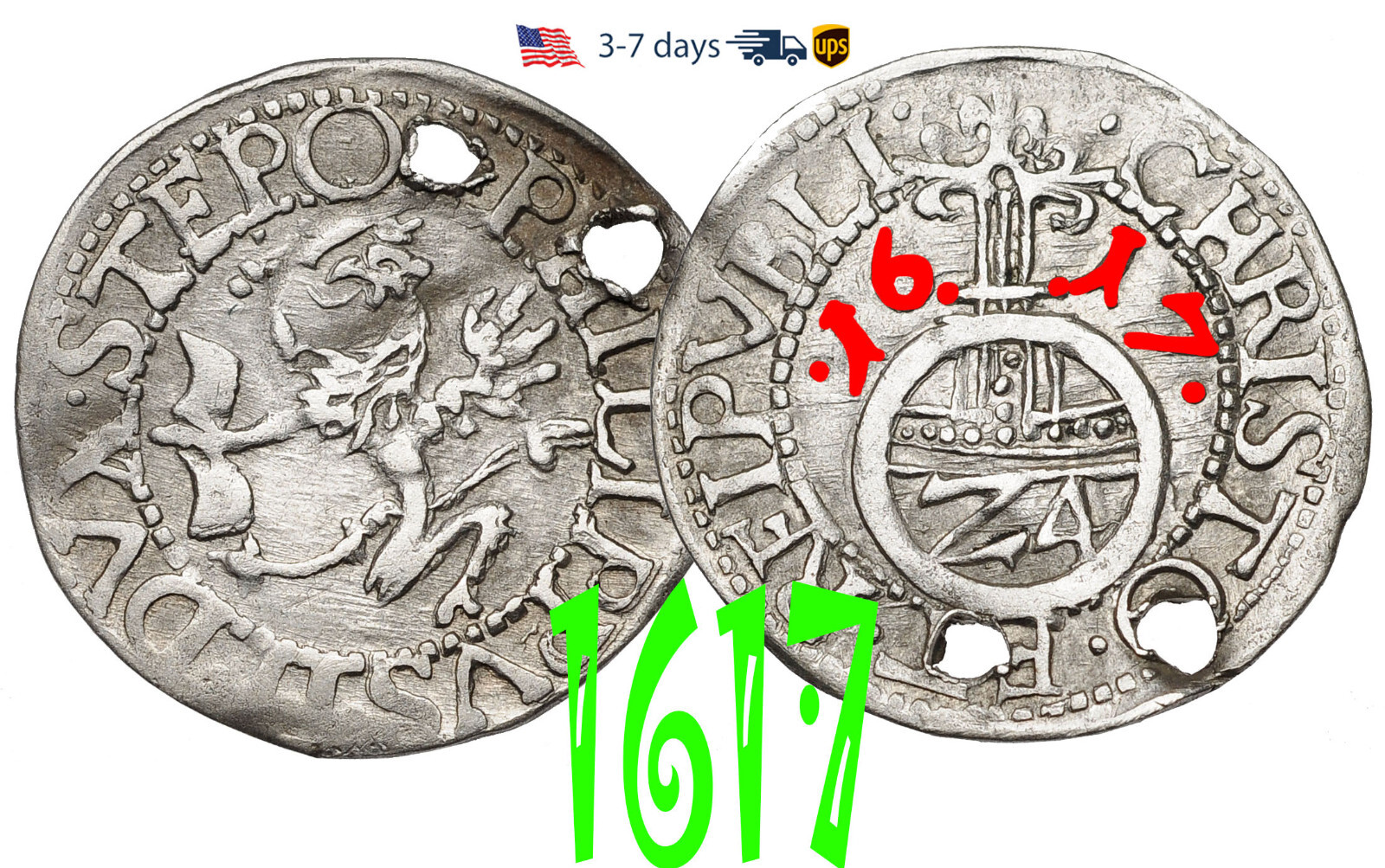 German Prussia Grossus, 1/24 Thaler 1617 Medieval Silver Coin #31891 | eBay