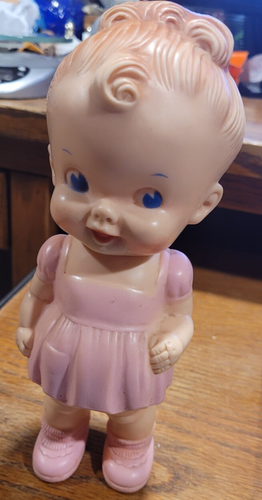Vintage Ruth Newton Sun Rubber Squeak Doll - Pink Dress | eBay