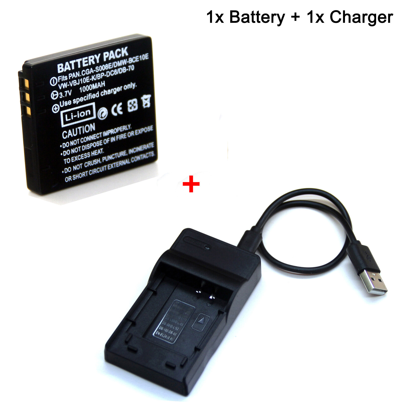 Battery /Charger For DMW-BCE10 Panasonic Lumix DMC-FS3 DMC-FS5 DMC-FS20 ...