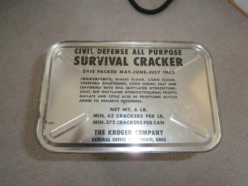 Civil Defense Survival Cracker Sealed Tin - Kroger May - June- July of ...