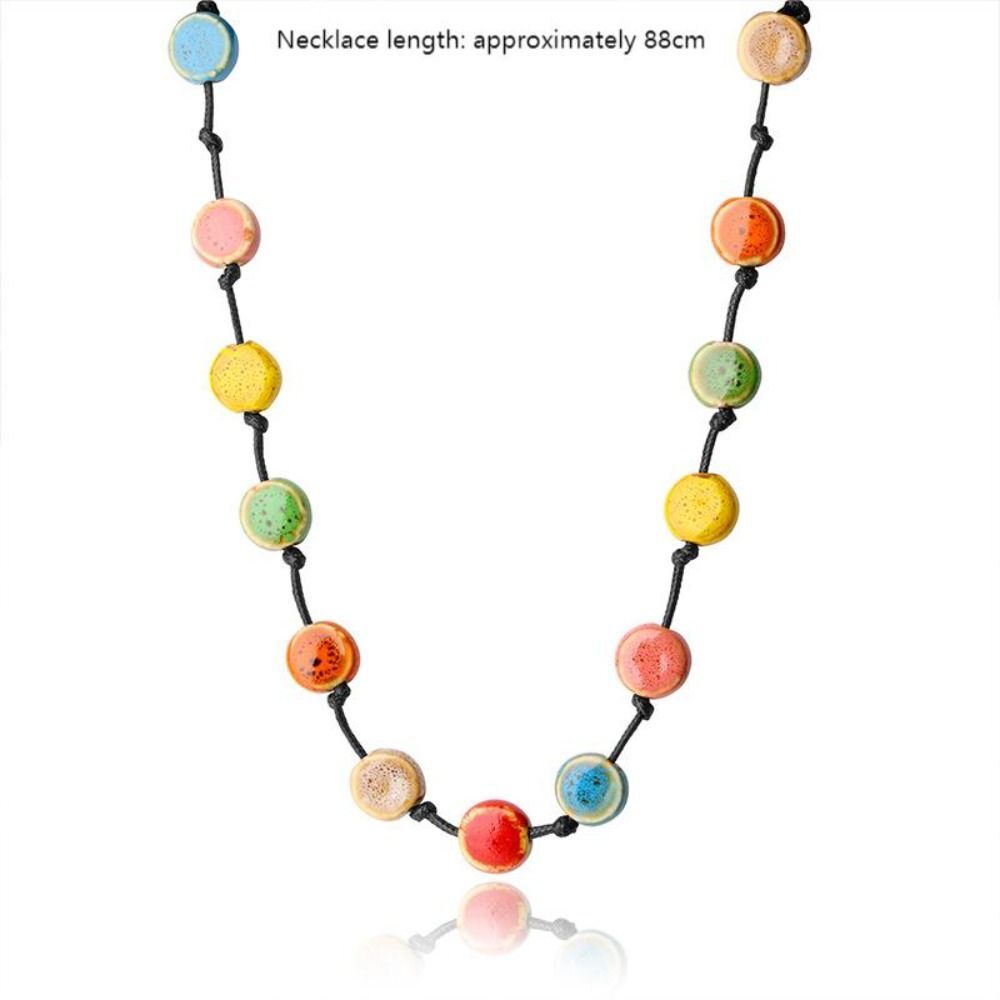 Simple Fashion Ceramic Bead Long Necklace Personality Jewelry Charm ...