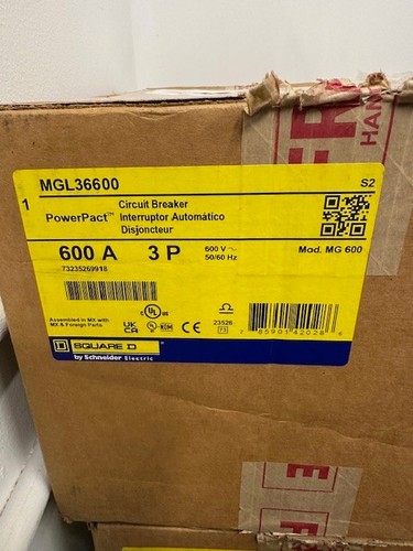 Square D MGL36600 Powerpact M, 65KAIC@480V, Load Line Lugs, 3 P, 600V ...