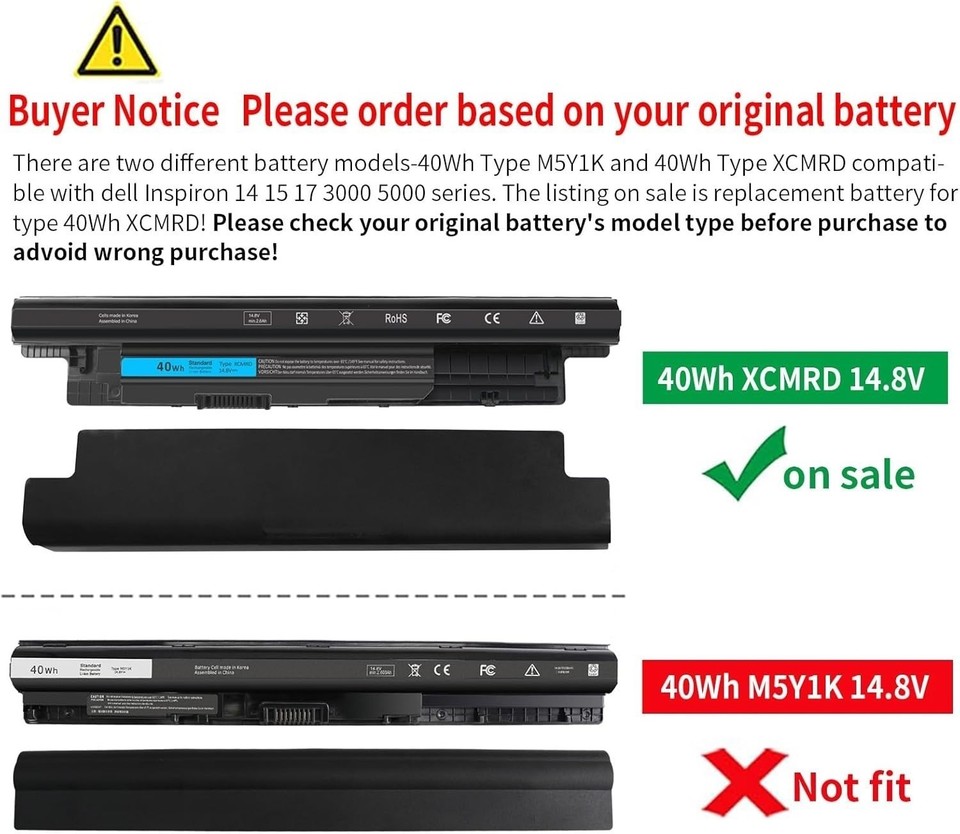 Laptop Battery for Dell Latitude 3440 3540 Vostro 2421 2521 MR90Y 4DMNG ...
