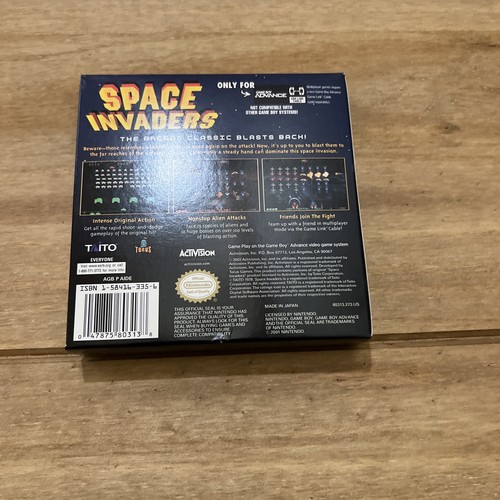 Space Invaders Gameboy Advance Video Game Boxed And Complete. USA ...