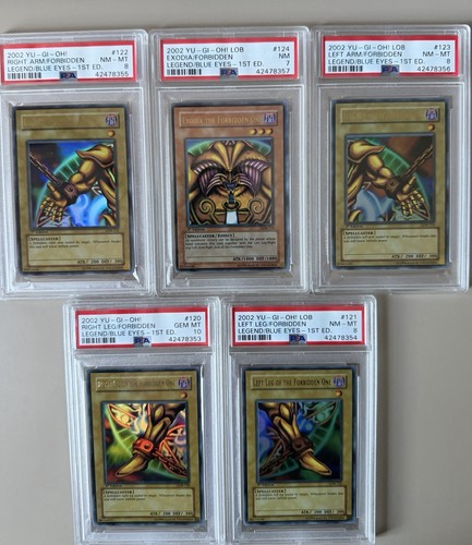 YuGiOh Exodia Forbidden 1st Edition ENG LOB All 5 Pieces Sequential PSA ...