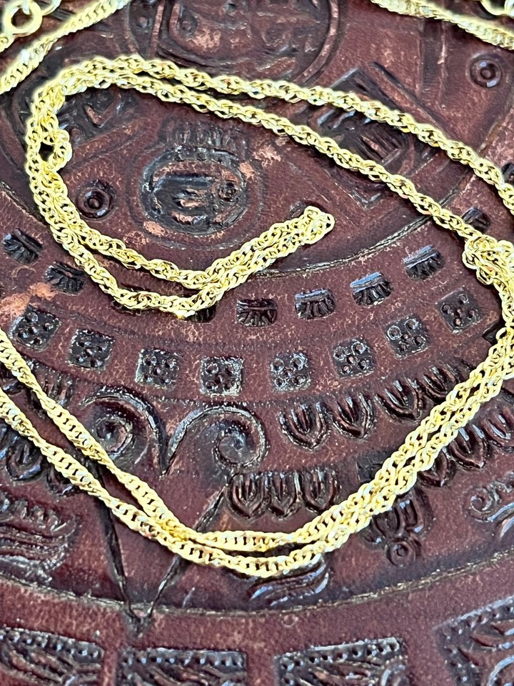 Sterling Silver 925 Gold Overlay Chain Necklace Italy - 18 inch KA 1772 ...