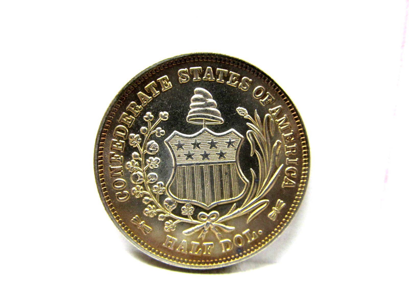 1861 HALF DOLLAR RESTRIKE COIN CONFEDERATE STATES OF AMERICA CIVIL WAR ...