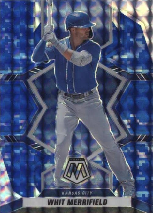 2022 Panini Mosaic - Whit Merrifield #72 Blue Camo Mosaic Prizm for ...