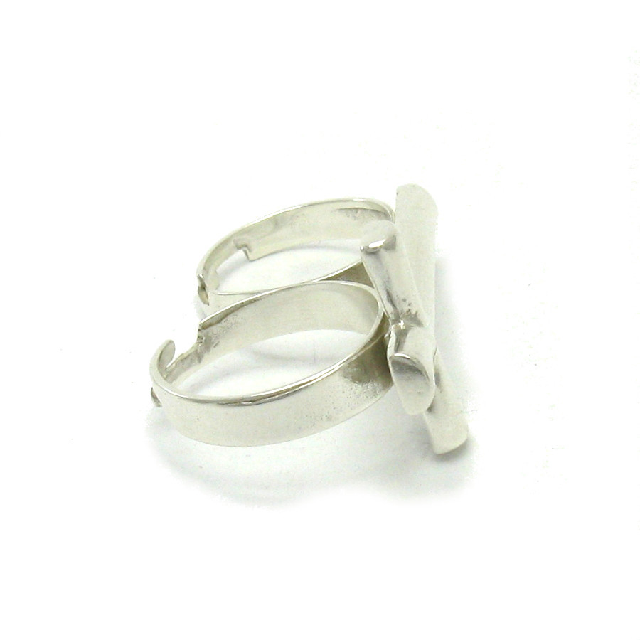 Sterling Silver Ring Solid 925 For Two Fingers Cross Adjustable Size ...