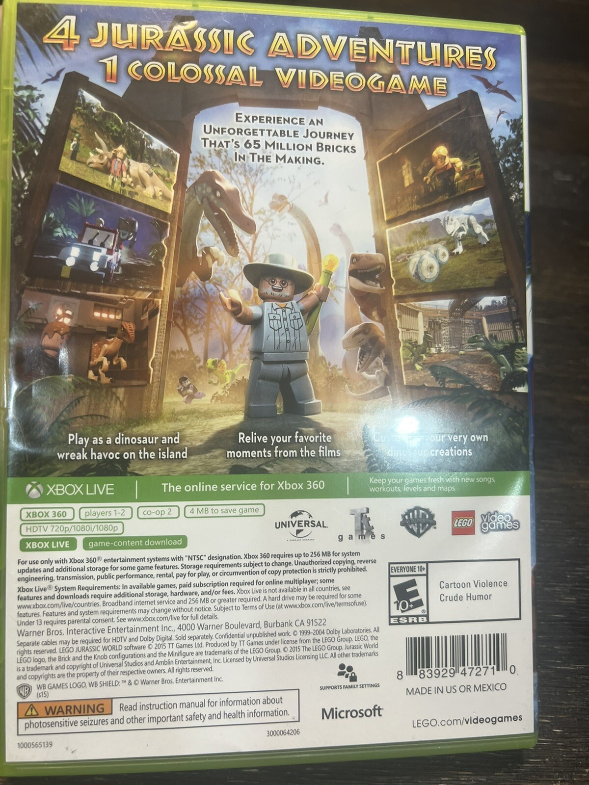 LEGO Jurassic World - 2015 - (E10+) - Microsoft Xbox 360 883929472710 | eBay
