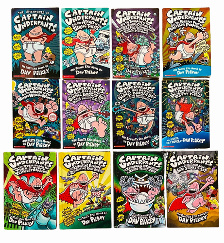 Complete Lot Series - Set of 12 Captain Underpants books by Dav Pilkey ...