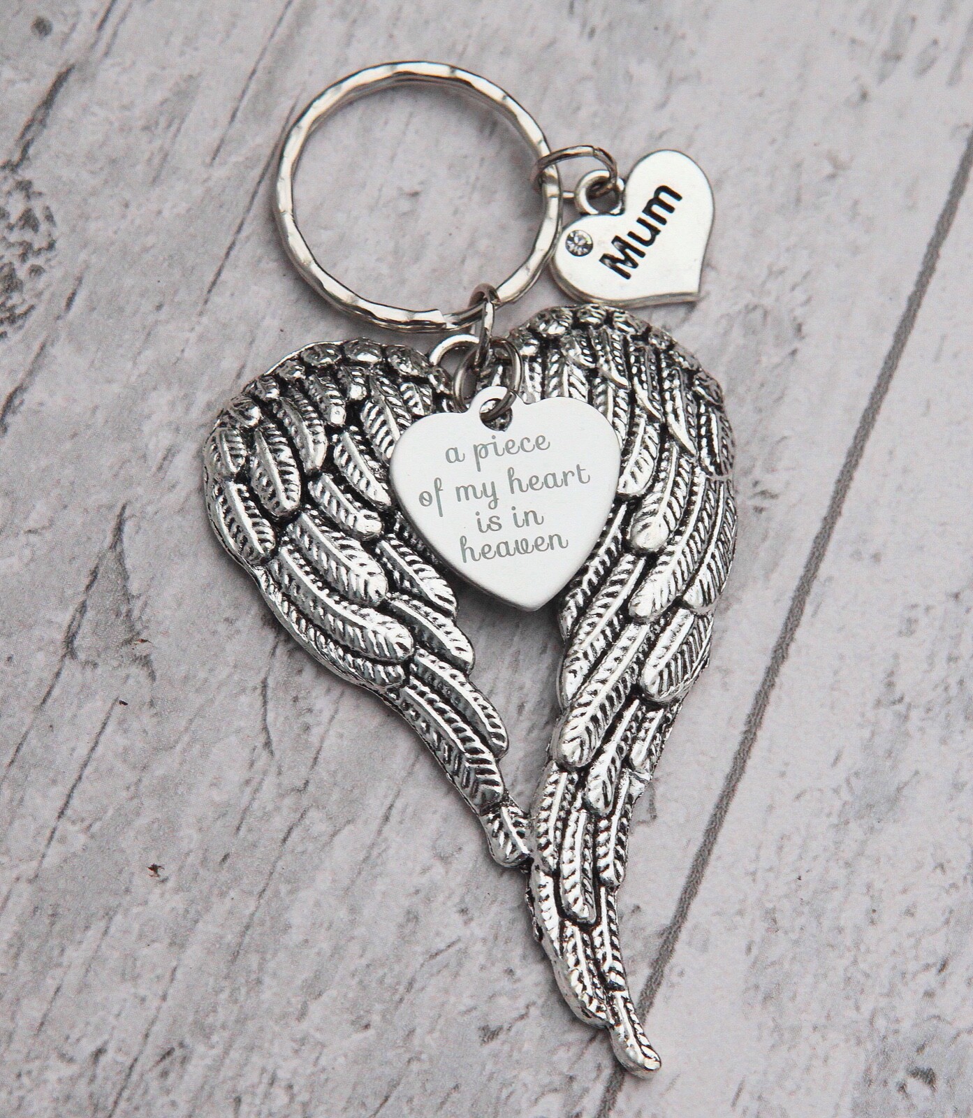 Angel Wings Memorial Keyring Mum Dad Grandad Gran Nan Nanny | eBay UK