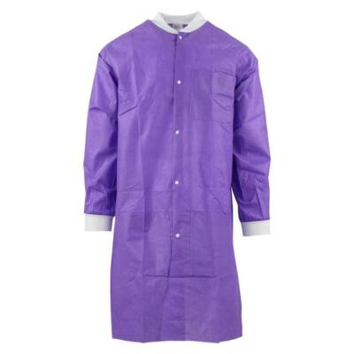 Medicom 8109-C SafeWear Hi-Perform Lab Coats SMS Fabric Purple Large 12 ...