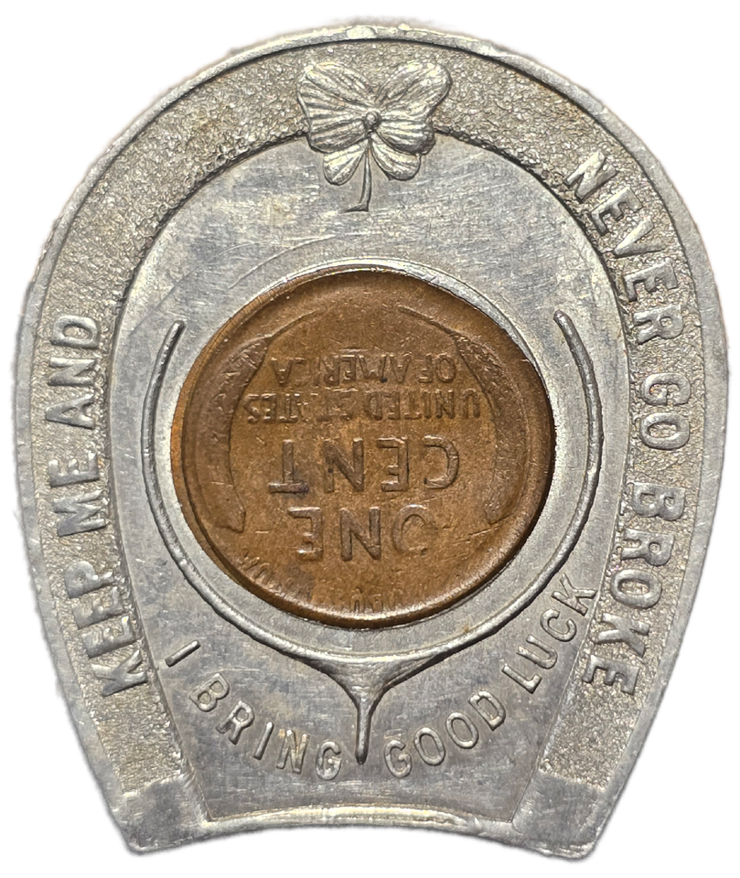 Early Simple 1911 Encased Wheat Cent Coin I BRING GOOD LUCK NEVER GO ...