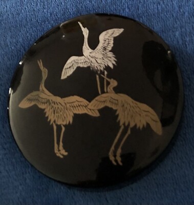 Coaster Set (6) JAL Japan Air Lines Black Lacquer - Gold & Silver ...