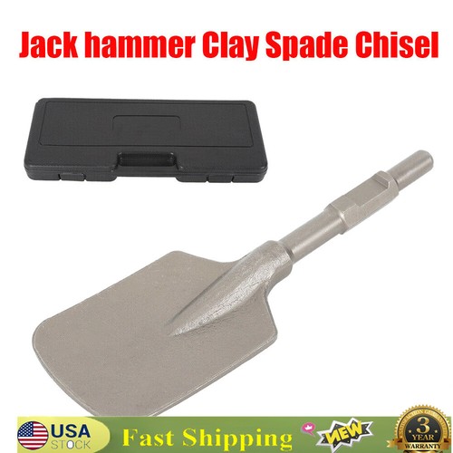 US Jack Hammer Clay Spade Shovel Chisel Bit 1-1/8" Hex Shank Demolition ...