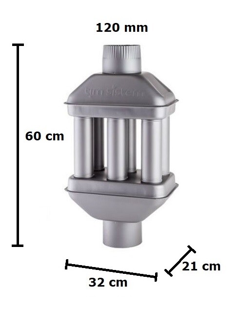 4,7'' / 120mm Flue Pipe Heat Exchanger Radiator Woodburner Fireplace ...