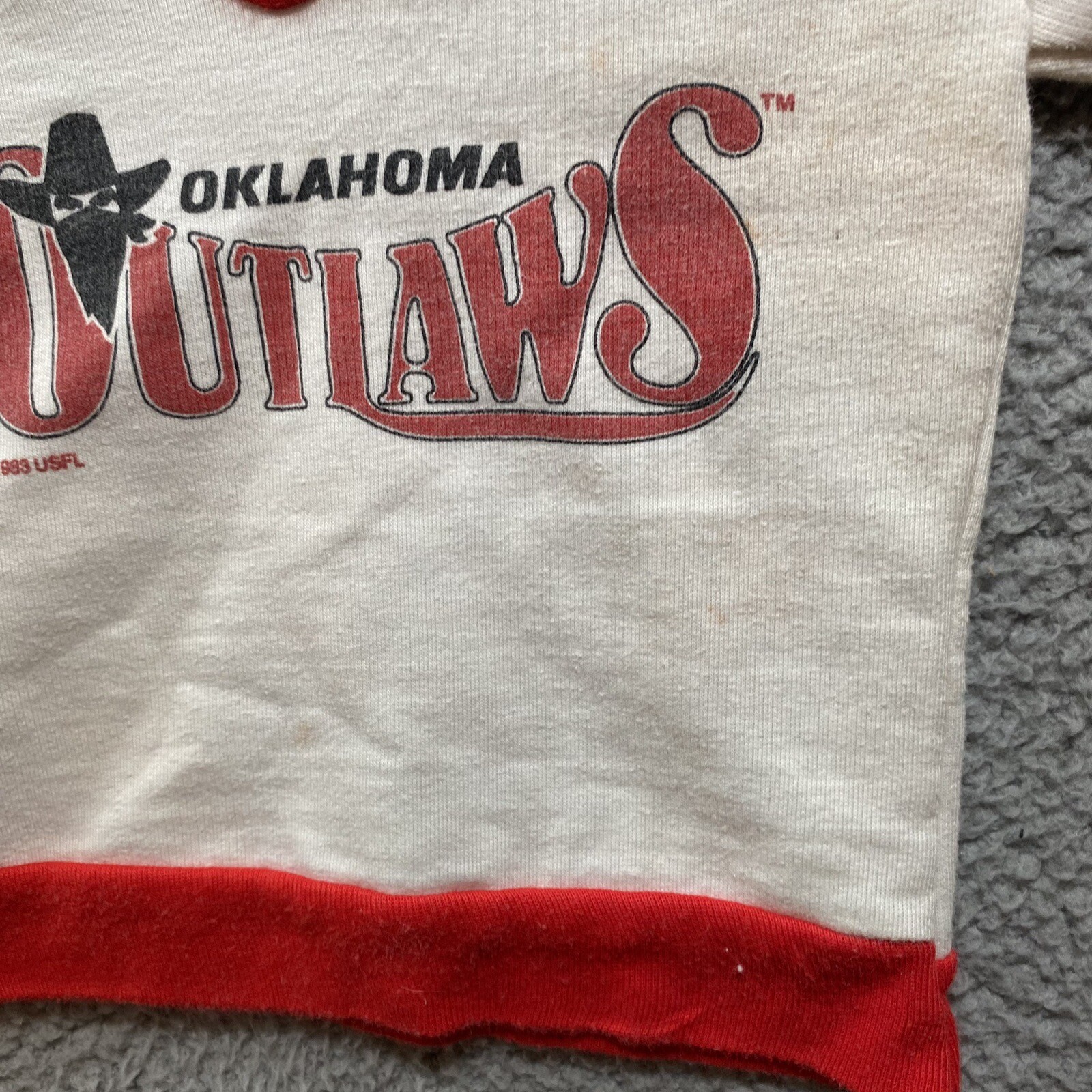 USFL Oklahoma Outlaws Football Shirt VTG Size 3T - Gem