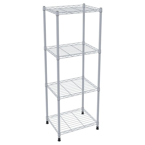 4 Tier Fixed Layer Spacing Storage Shelf Metal Storage Rack Wire ...