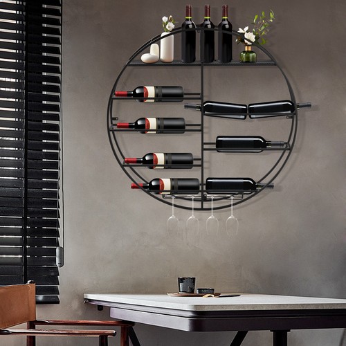 Wall Mounted Wine & Bar Storage Shelf Display Rack, Wine Bottle Holder ...