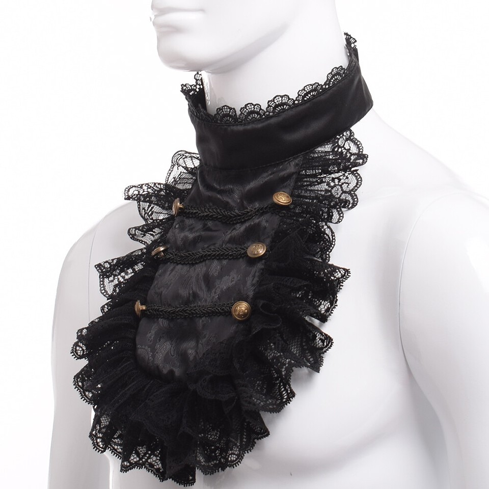 Baroque Men Ruffle Detachable Collar Prince Victorian Jabot Retro ...