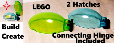 LEGO Space Ship Hatch Set Trans Bright Green Trans Blue Bar End Space ...