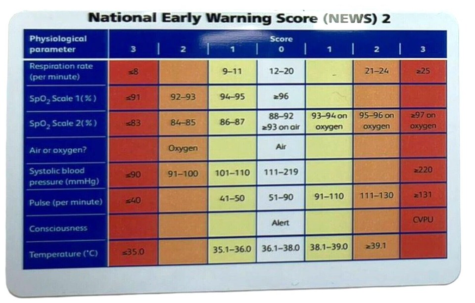 NEWS2 and GCS Score Card Double Sided Perfect for Doctors, Nurses ...