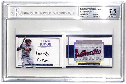 2017 National Treasures Aaron Judge Rookie Tag Patch Book Auto #7/10 ...