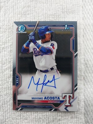 2021 Bowman Chrome Maximo Acosta 1st Prospect Auto #CPA-MA Rangers | eBay