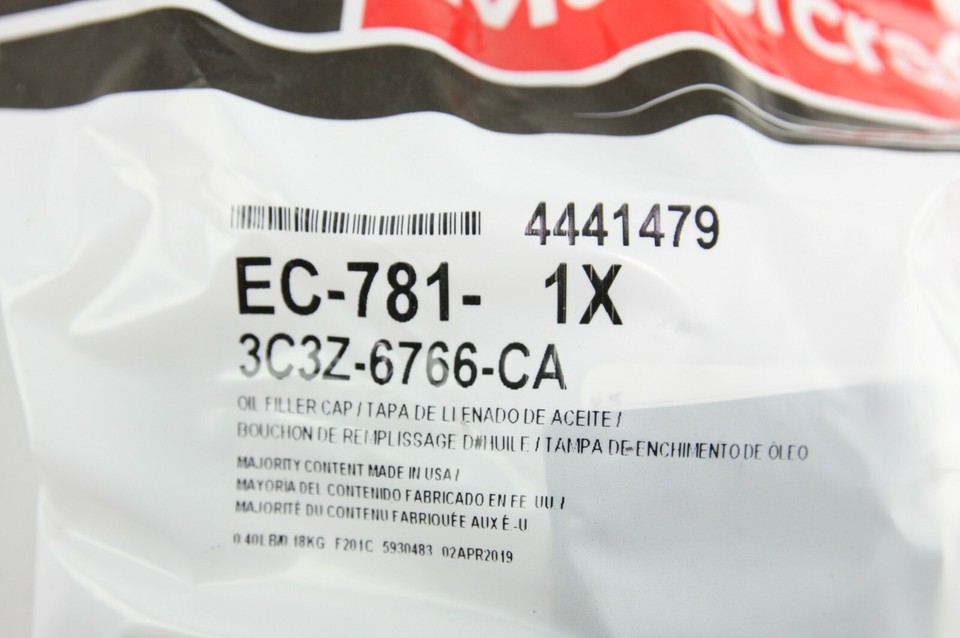 Genuine OEM Motorcraft EC781 Ford 3C3Z6766CA Engine Oil Filter Cap with ...