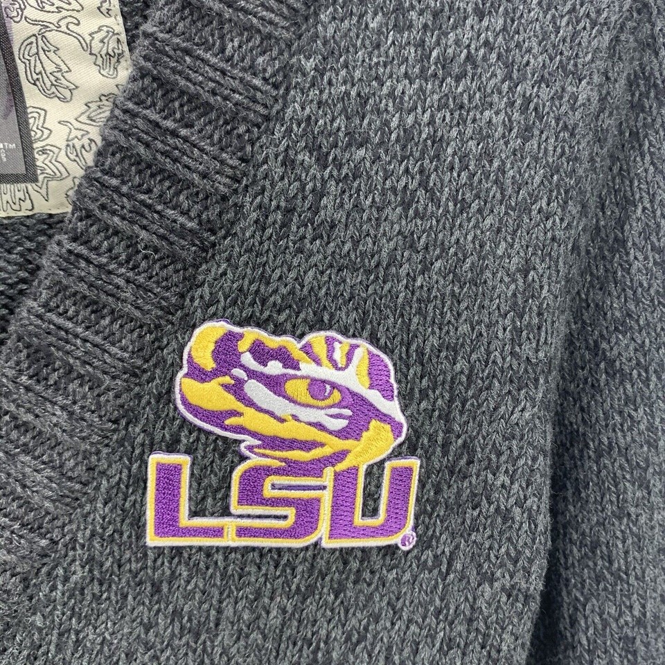 NWT LSU Tigers Cardigan Sweater Button Front Bruzer Renu XS | eBay