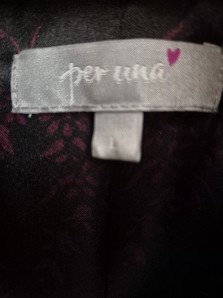 Beautiful, pre-loved, M&S Per Una, faux fur black coat size L, 16-18 ...