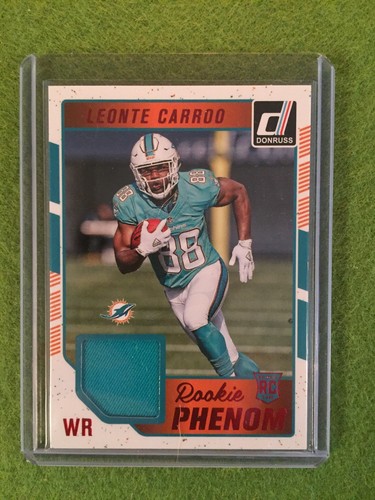 LEONTE CARROO JERSEY ROOKIE CARD Dolphins Football 2016 Donruss#24 Rare ...