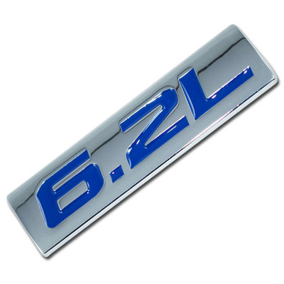 CHROME/BLUE METAL 6.2L ENGINE RACE MOTOR SWAP EMBLEM BADGE FOR TRUNK ...