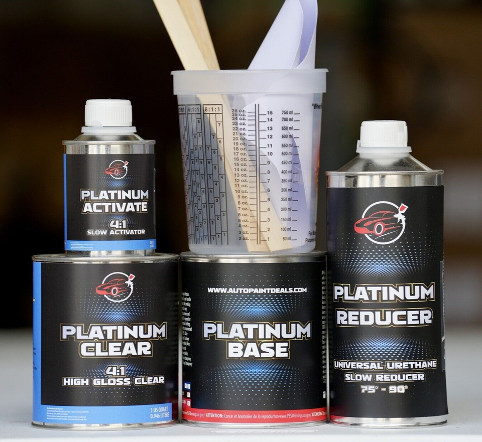 Olympic White GM 8624 Basecoat Quart Size Bundle W/ 2K Clearcoat Kit ...
