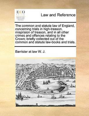 The Common and Statute Law of England, Concerning Trials in High ...